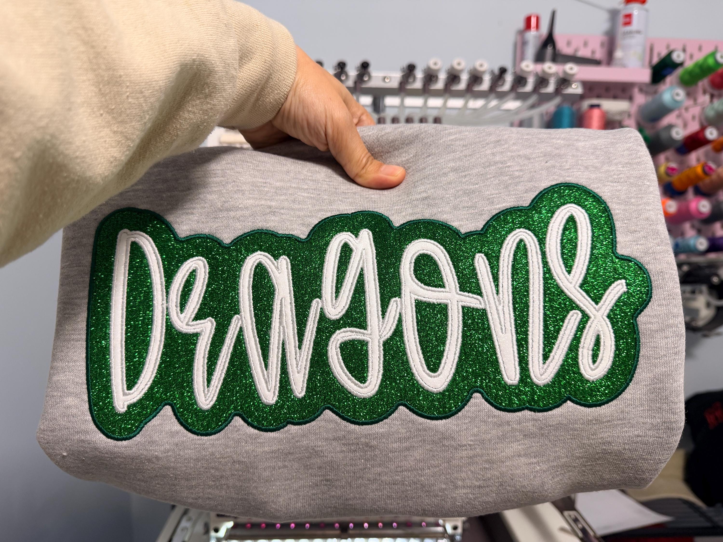 Custom Dance/cheer Embroidered Sweatshirt/hoodie, Double Glitter ...
