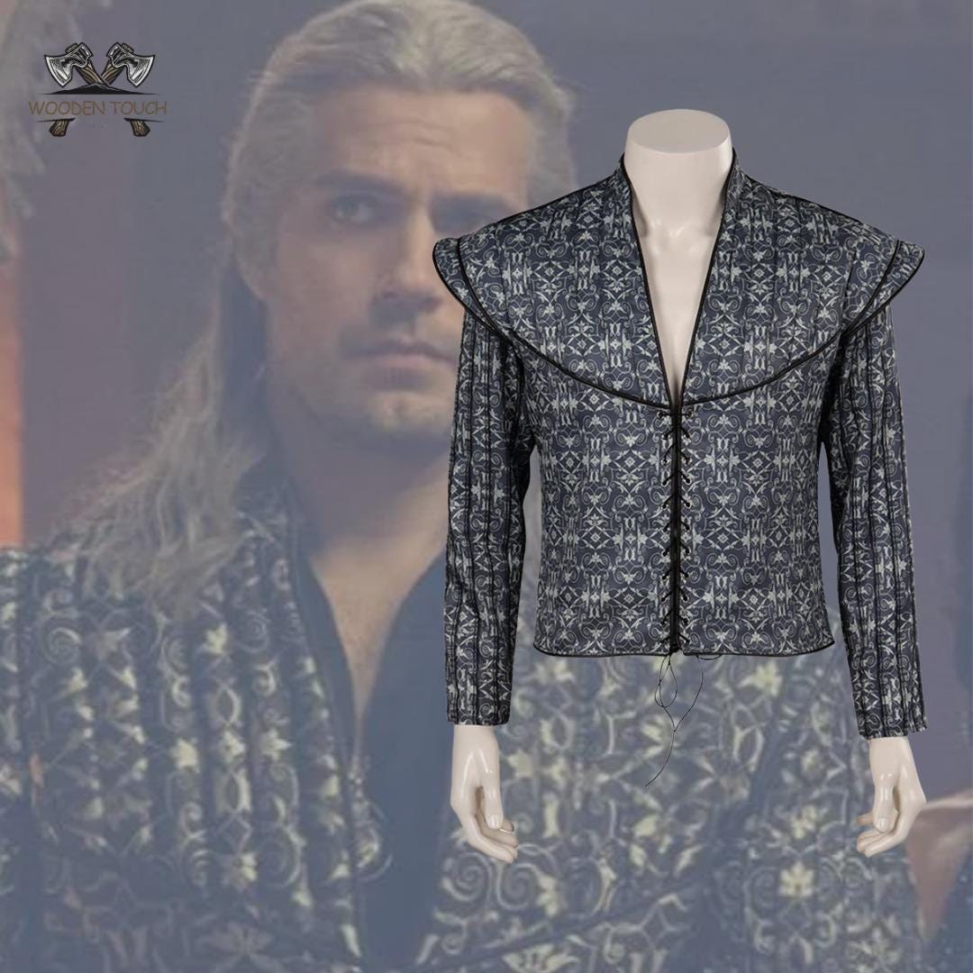 The Witcher Inspired Geralt of Rivia Black & Silver Jacket: the Witcher ...