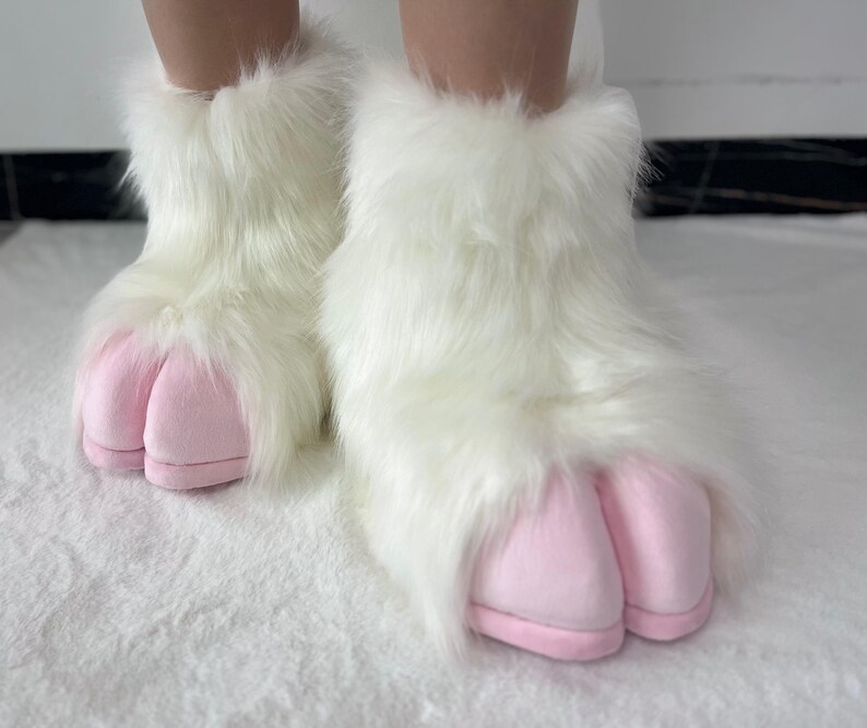 White Pink Cosplay Hooves Shoes Fursuit Hooves Boots for Halloween ...