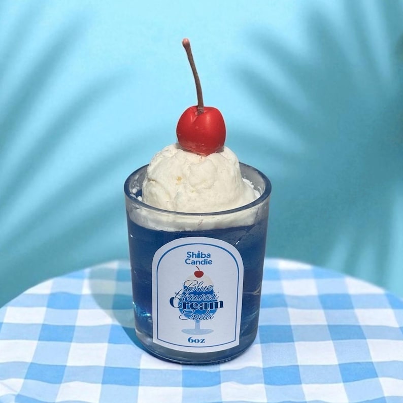 Soda Float Candle: Hand-poured Mixed Wax With Cherry Cream Soda - Etsy