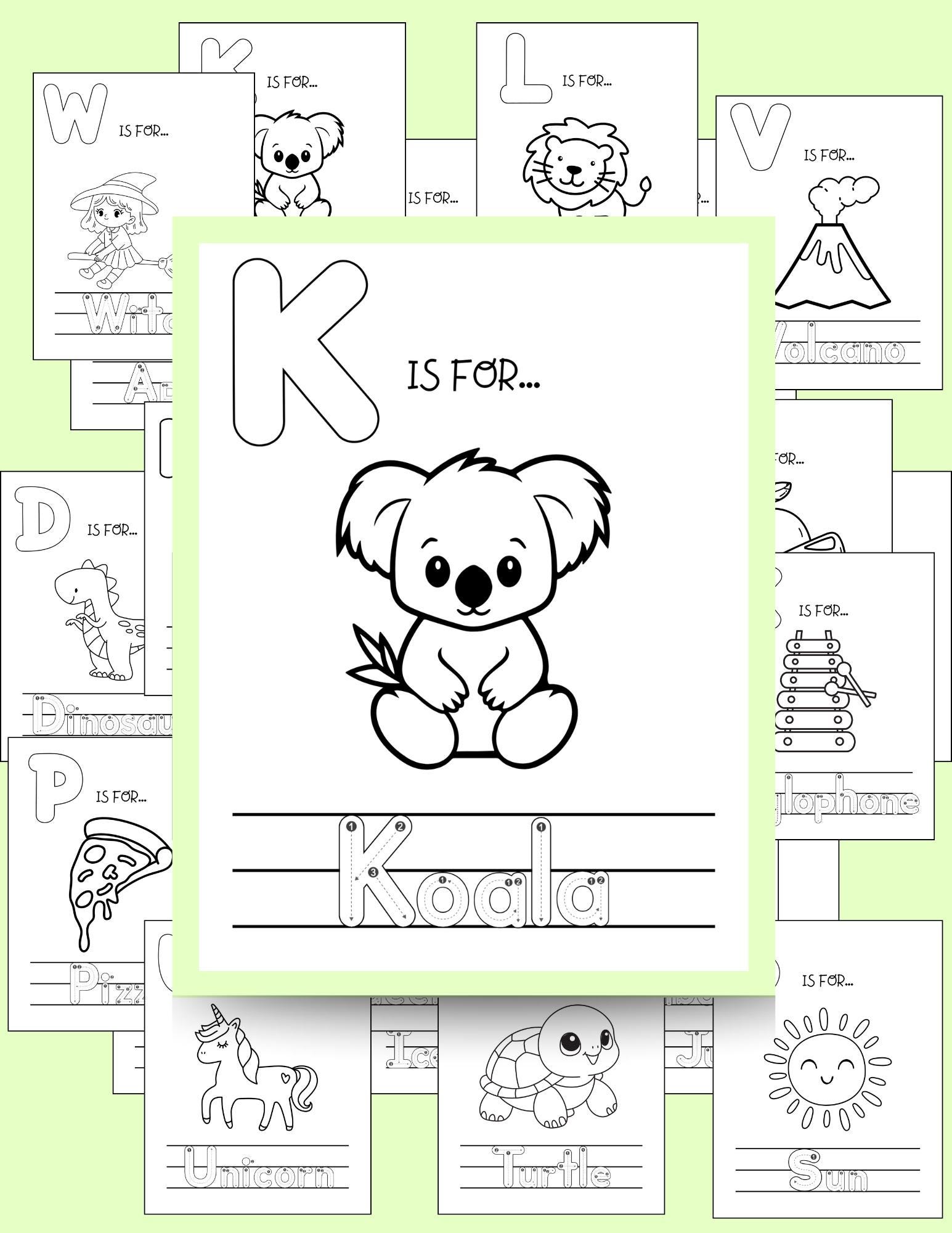 Printable ABC Coloring Book for Kids – Alphabet Coloring Pages ...