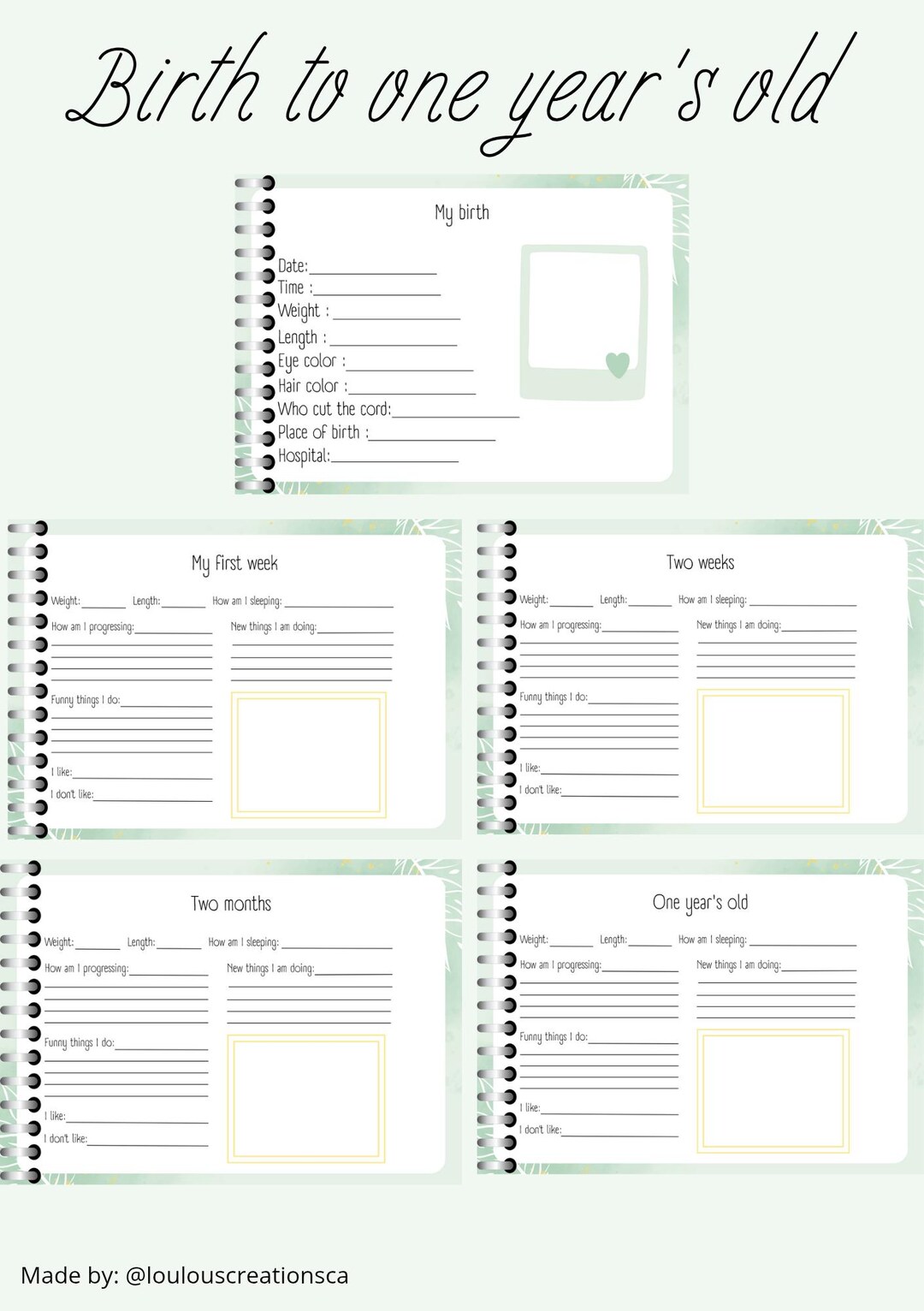 My Baby Journal - Etsy Canada