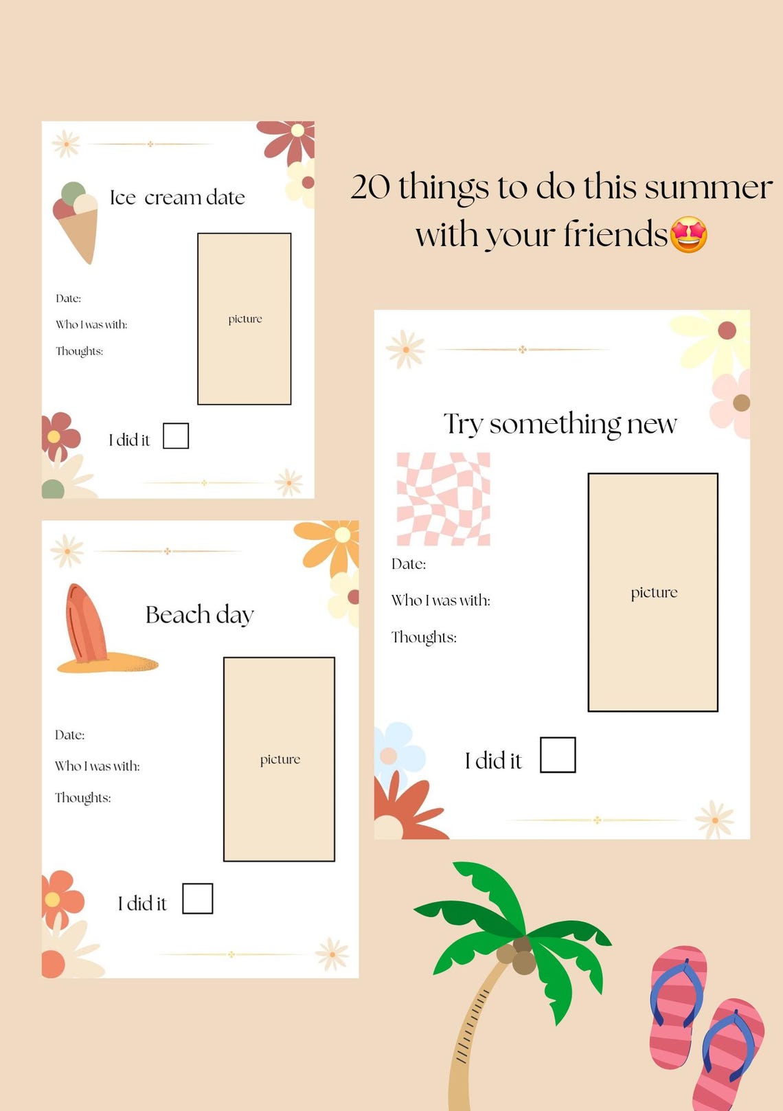 Summer Bucket List PDF | Digital Download for Summer Fun - Etsy