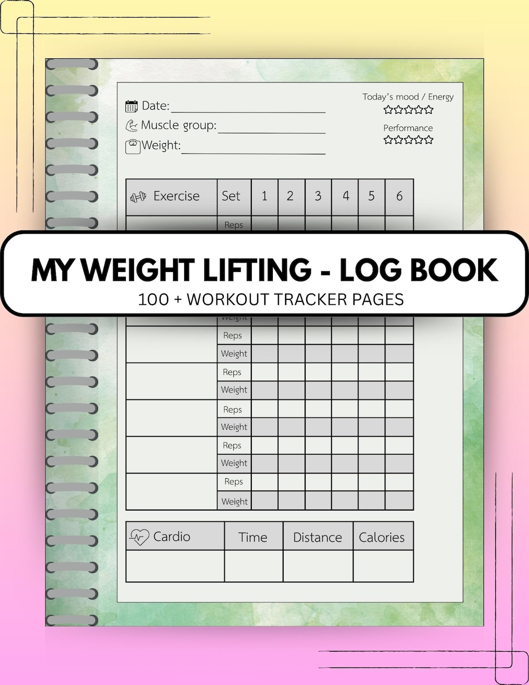 Weight Lifting - Log Book - Etsy