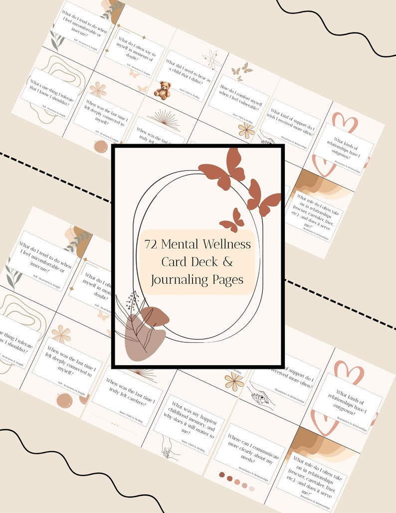 Printable Mental Wellness Cards & Journal – Self-care Journal ...