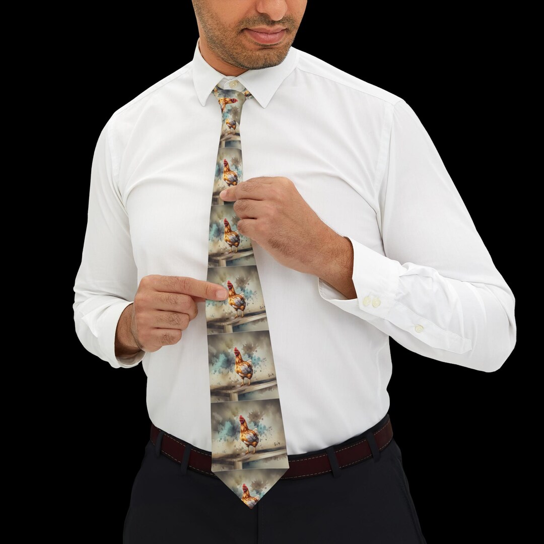 Majestic Chicken Tie – Artistic Farm Animal Necktie for Men | Country ...