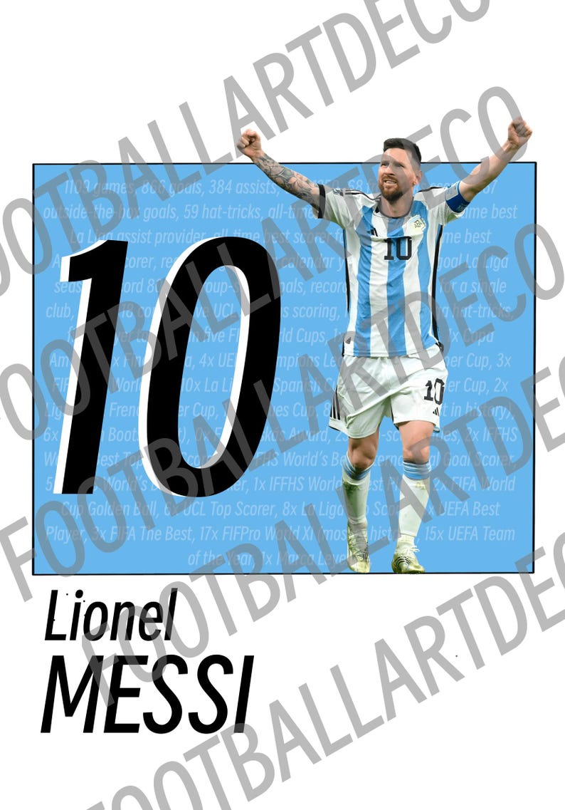 Lionel Messi “number 10” Legacy Print - Argentina Edition - Etsy