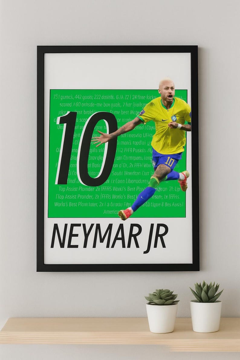 Neymar Jr “number 10” Legacy Print - Etsy