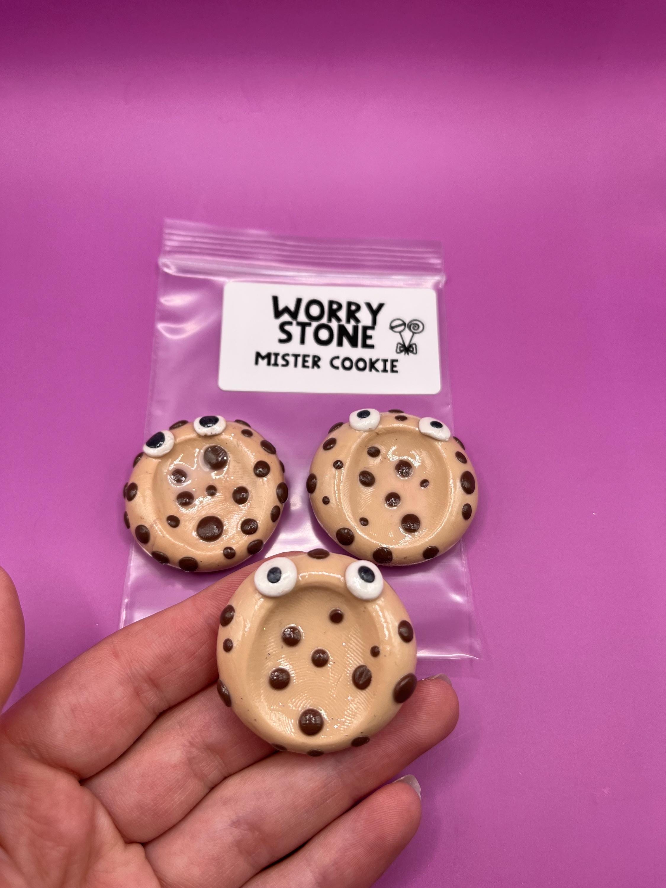 Worry Stone (mister Cookie) -handmade Polymer Clay Worry Stone - Etsy
