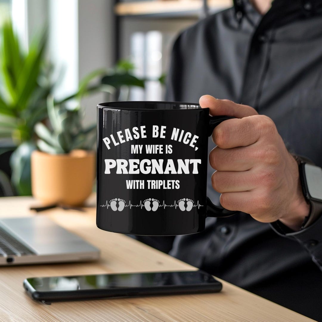 Triplet Dad Coffee Mug, Soon to Be Father Cup, Expecting Dad of ...