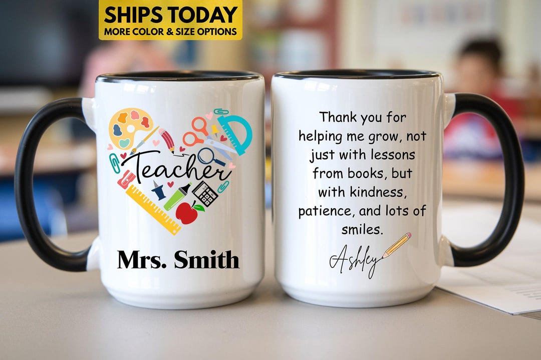 Teacher Appreciation Cup, Thank You Teacher Cup, Personalized Teacher ...