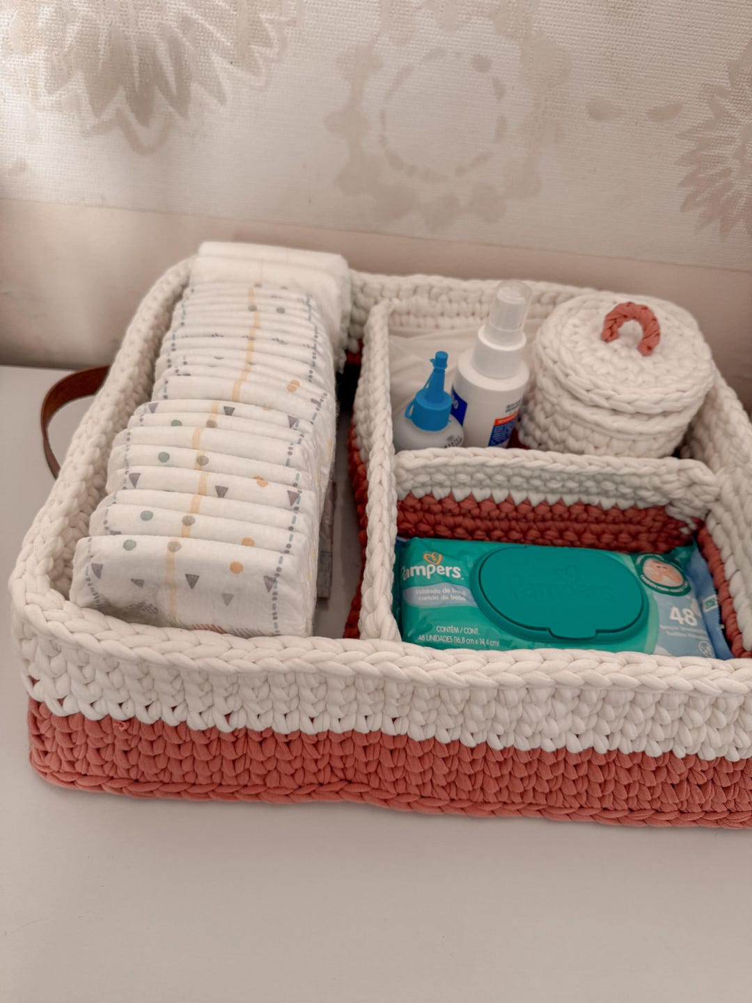 Crochet Diaper Caddy Pattern PDF: Nursery Organizer With Dividers - Etsy