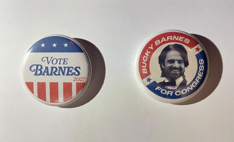 Congressman Bucky Barnes Pinback Buttons - Etsy Australia