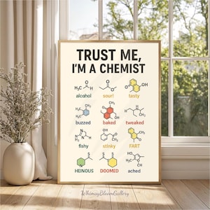 Trust Me Im Chemist Scientific Poster, Funny Science Classroom Decor ...