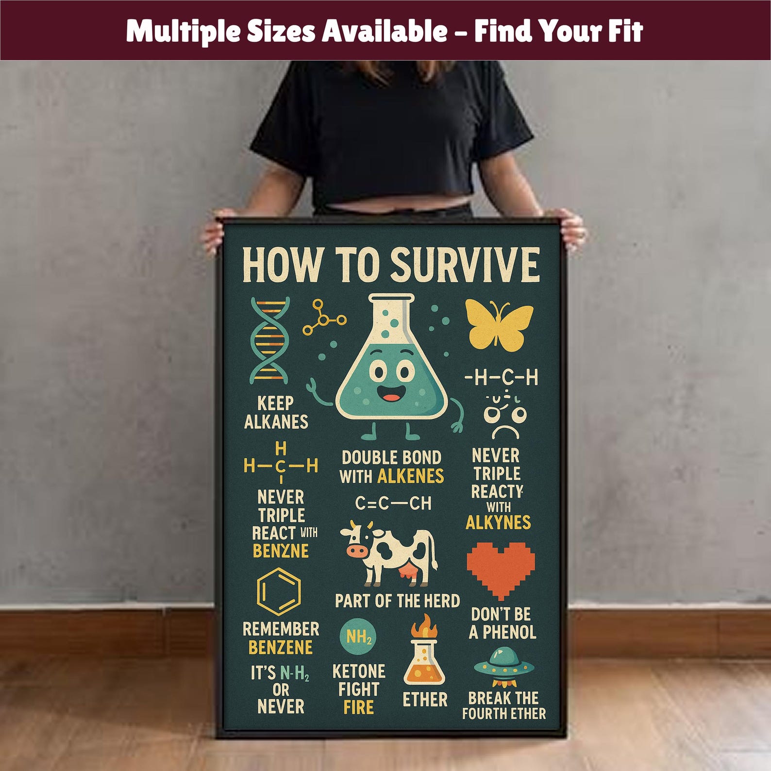 How to Survive Chemistry Poster, Funny Science Classsroom Decor ...