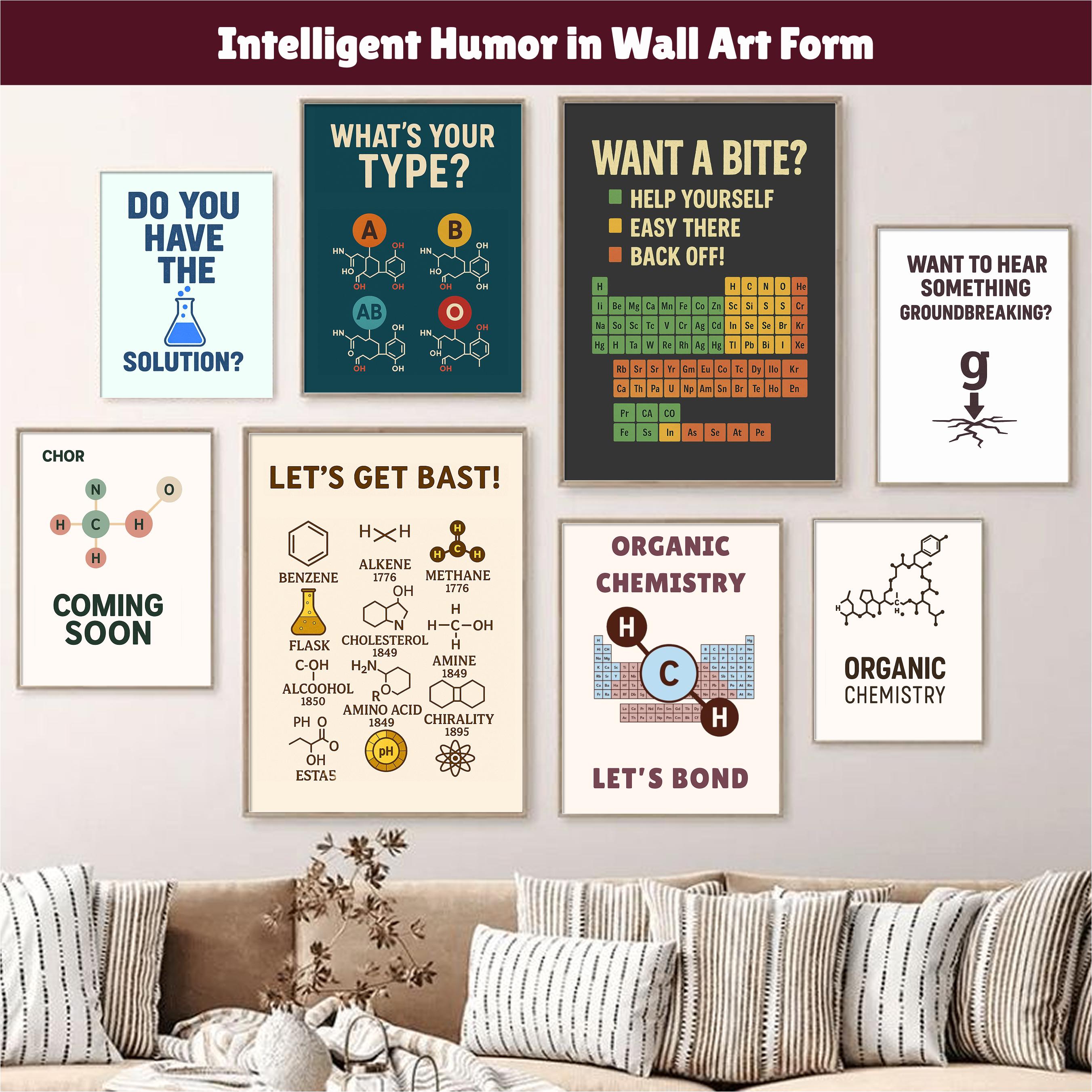 Organic Panic Table Funny Science Poster, Periodic Table Wall Art ...