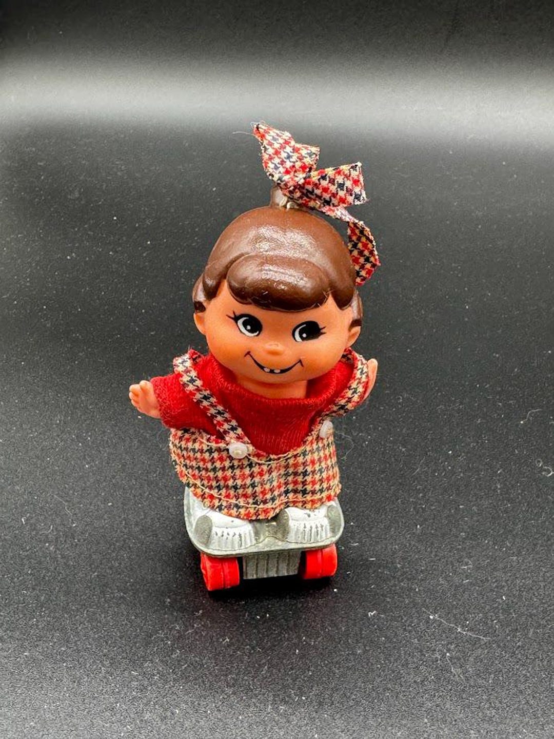 Vintage 1970s Mattel Wind-up Roller Skater Doll – Adorable Red Plaid ...