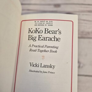 Koko Bear's Big Earache – Vicki Lansky, Parenting Book (1990s) - Etsy