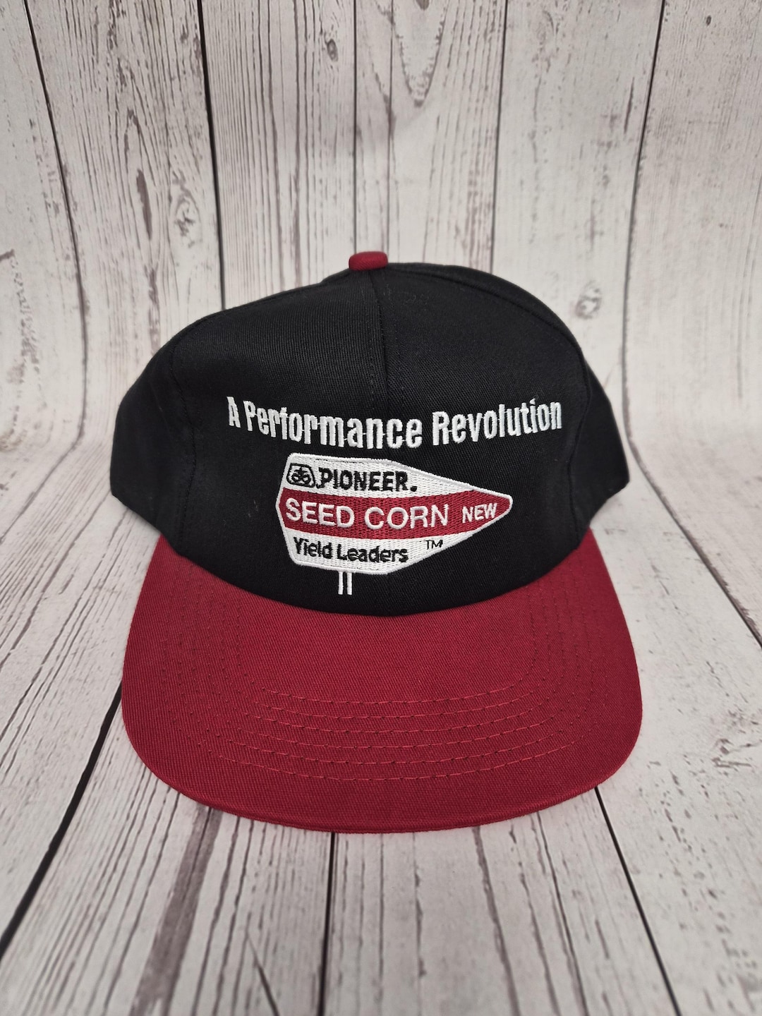 Vintage Pioneer Seed Corn Hat – K-products Snapback Cap – Black & Red ...