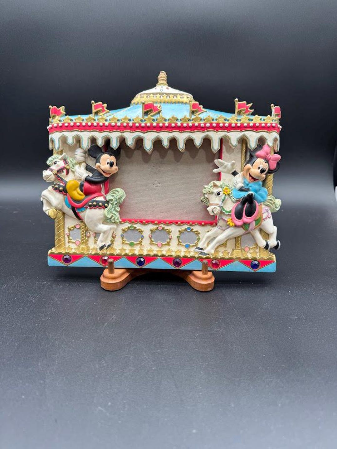 Vintage Disney Mickey & Minnie Carousel Photo Frame – Colorful 3D ...