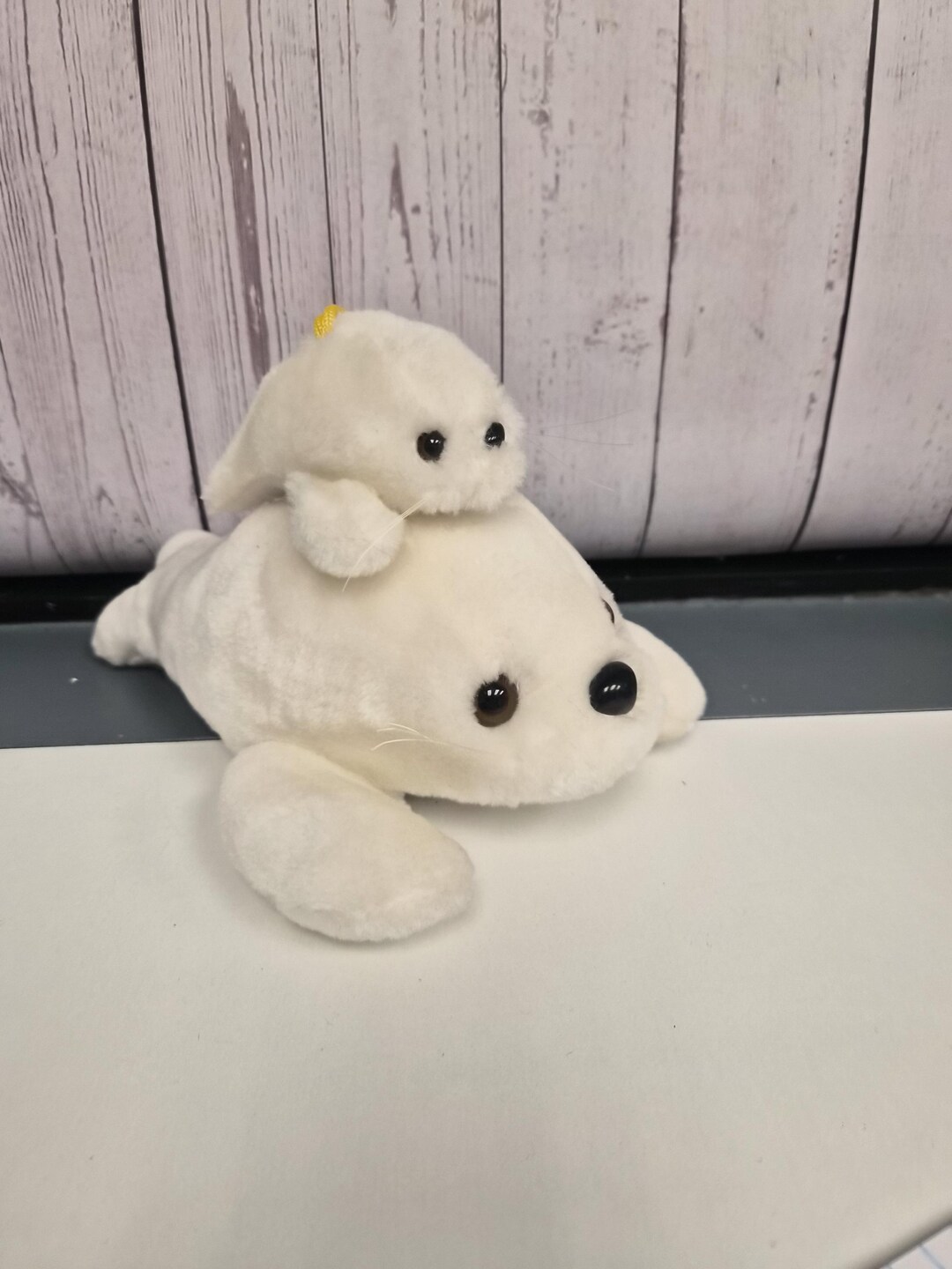 Vintage 1991 Fable Toy Corp Mother & Baby Seal Plush Set – White Arctic ...