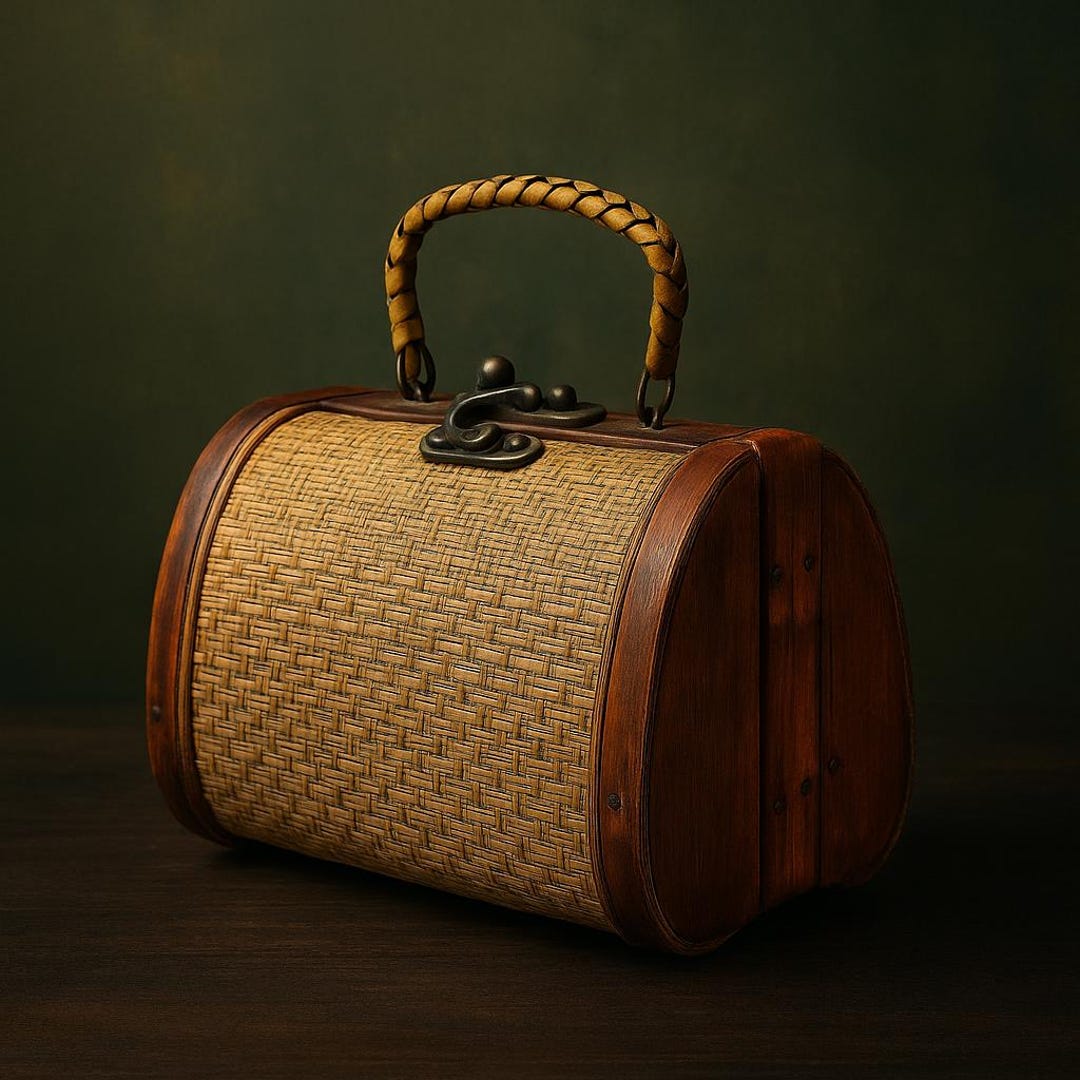 Vintage Woven Bamboo Trinket Box – 1960s Travel Style Vanity Case - Etsy