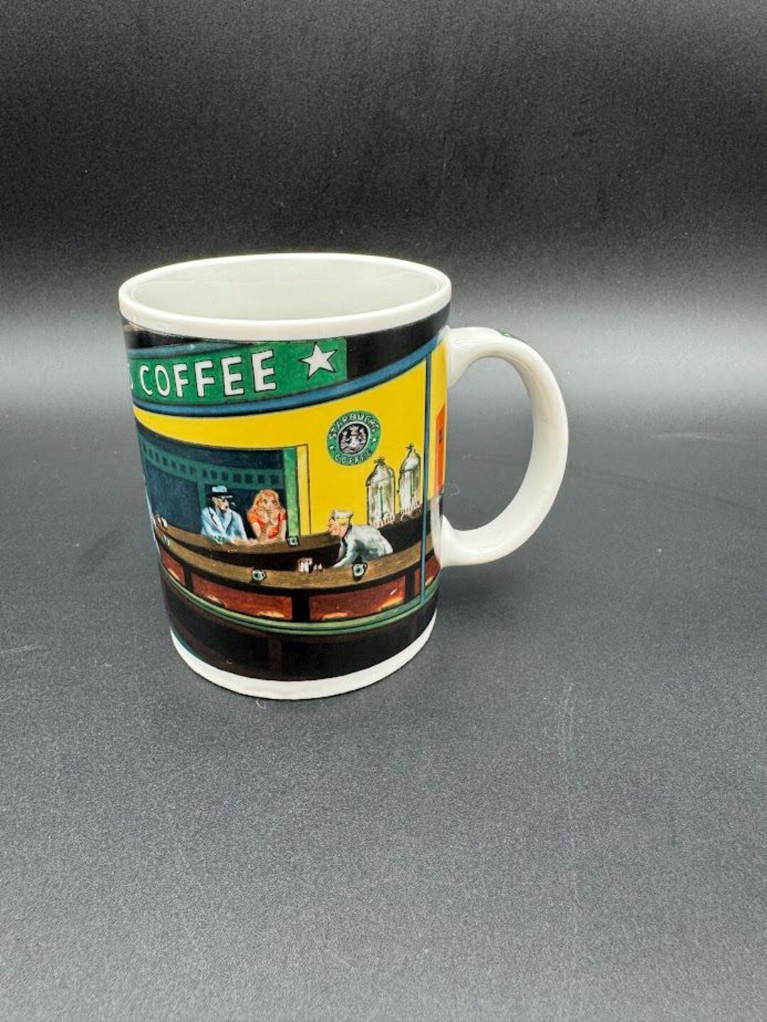 Vintage Starbucks Mug – 1990s "nighthawks" Parody Art by J. Burrows - Etsy