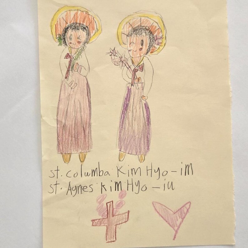 St. Columba & St. Agnes Kim: Korean Catholic Saints Art - Mini Canvas ...