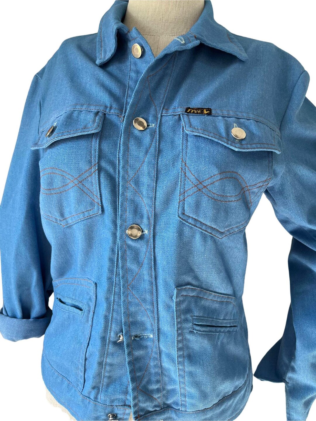 Vintage 70s Denim Shirt Shackett Jacket by FREE - Etsy