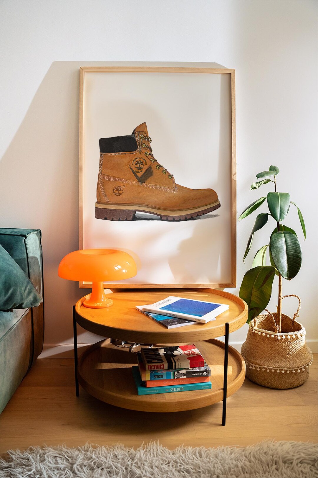 Timberland Boot, Sneaker Art, Bedroom Decor, Sneaker Poster, Hand ...