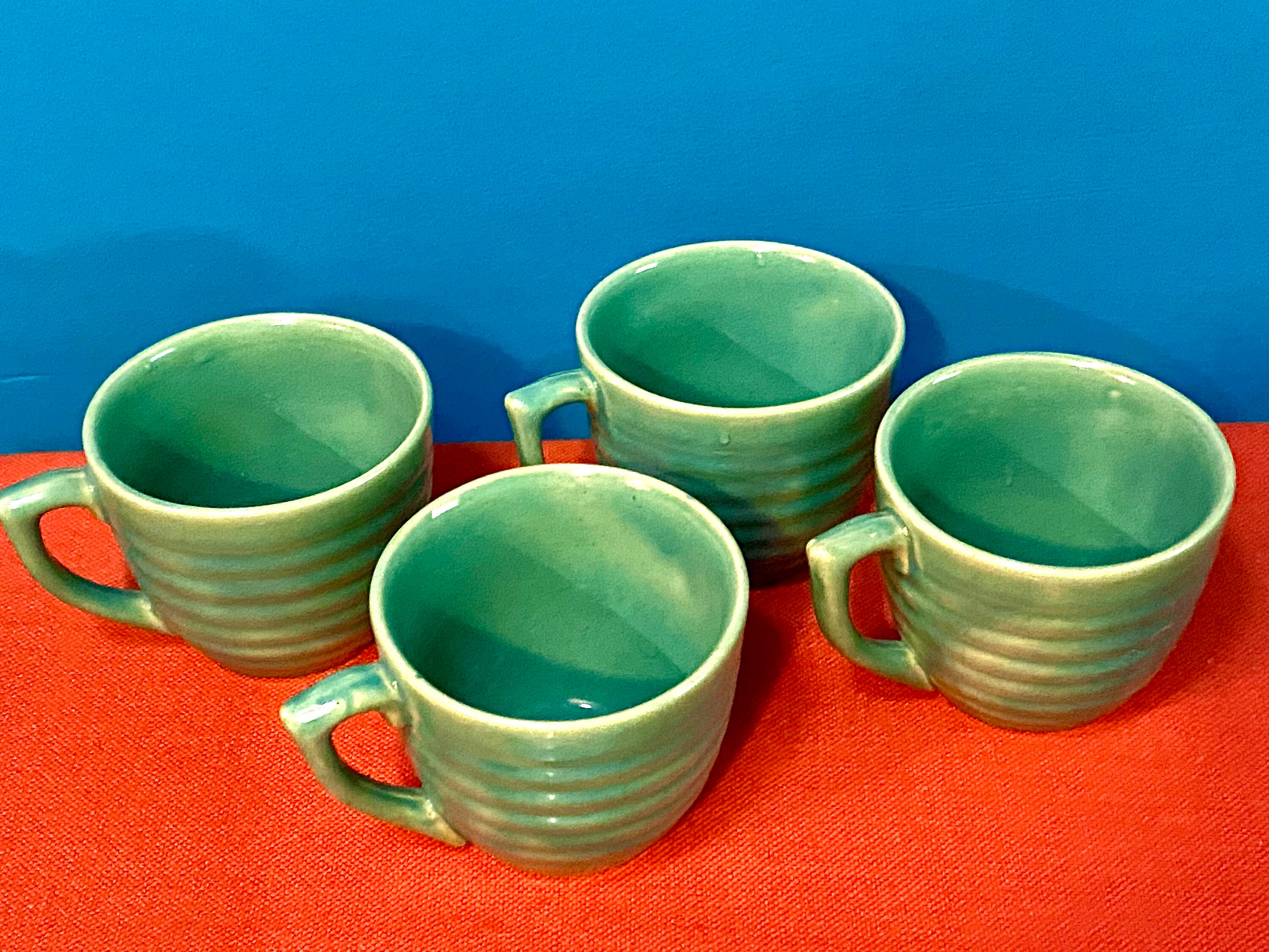 Four Bauer Ringware/ Beehive Cups Monterey Jade - Etsy