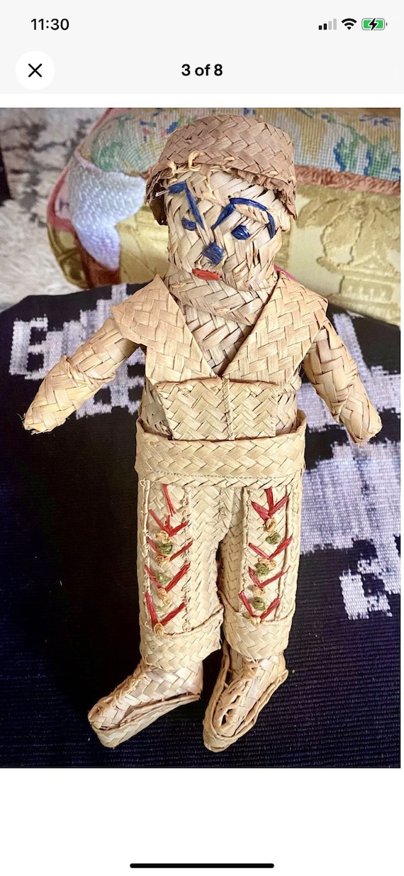 Vintage 1940s Mexican Folk Palm Art Woven Straw Man Scarecrow - Etsy
