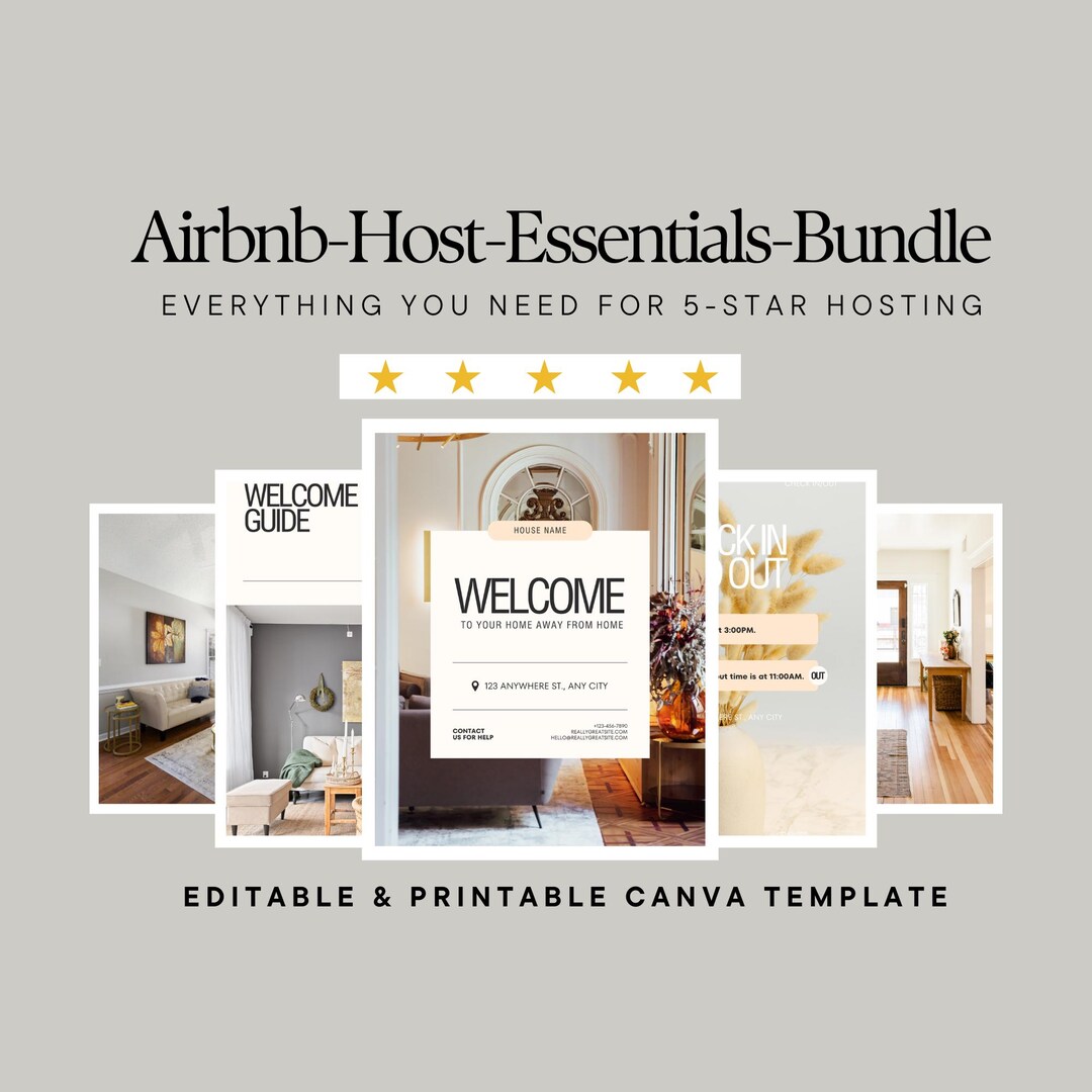 Airbnb Host Essentials Bundle – Printable Airbnb Templates, Check-in ...