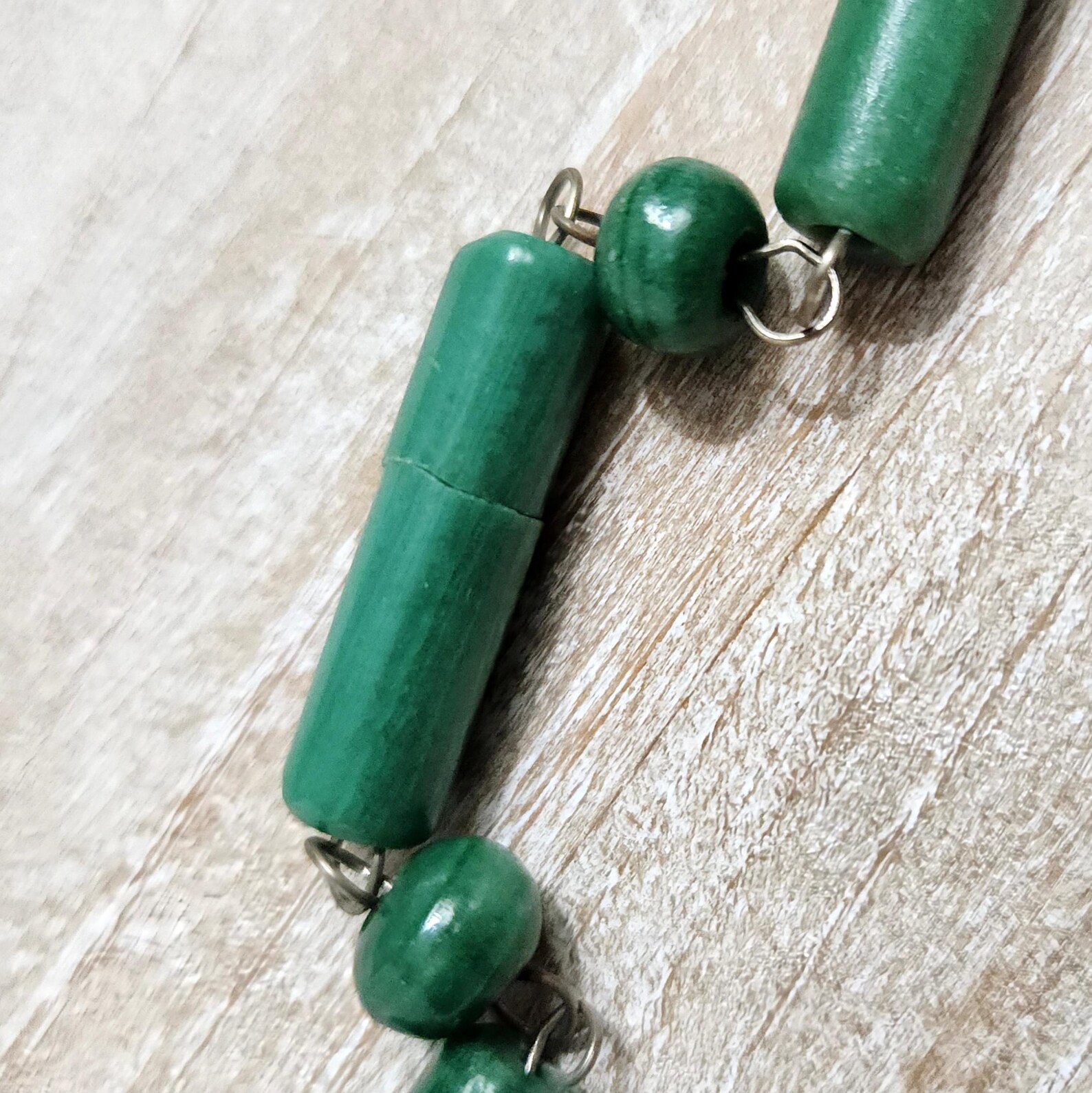 Vintage Green Tiki Pendant Necklace: Mid Century Tribal Bead Jewelry - Etsy