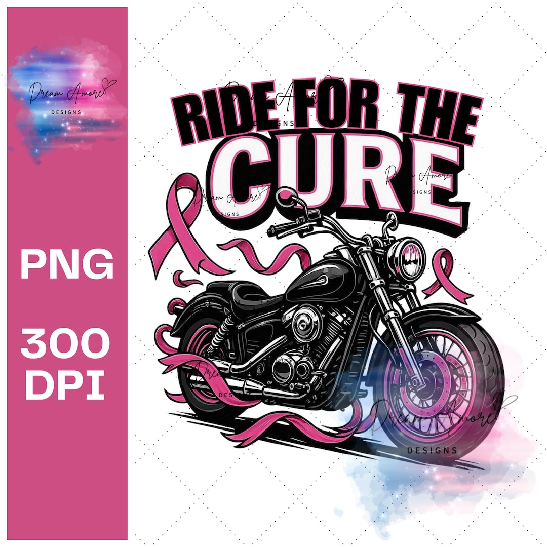 Breast Cancer Awareness Motorcycle PNG | Ride for the Cure (digital ...