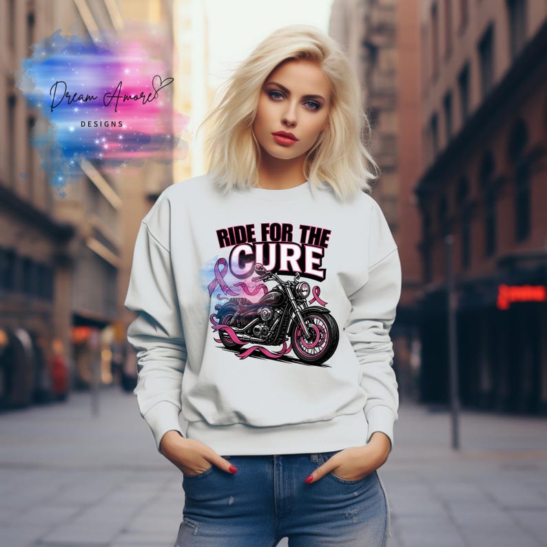 Breast Cancer Awareness Motorcycle PNG | Ride for the Cure (digital ...