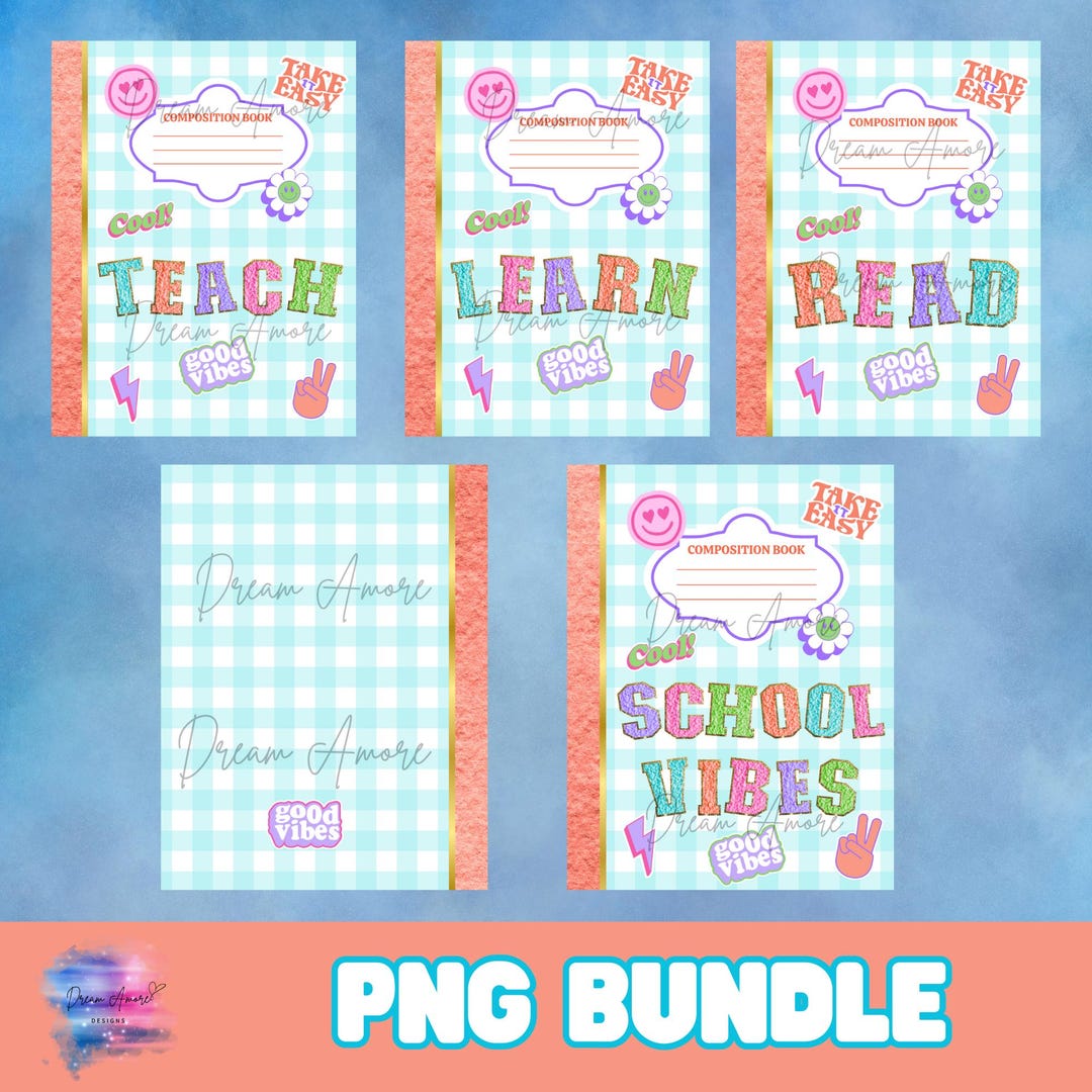 School Composition Book Cover PNG | Cute School Designs | Teacher ...
