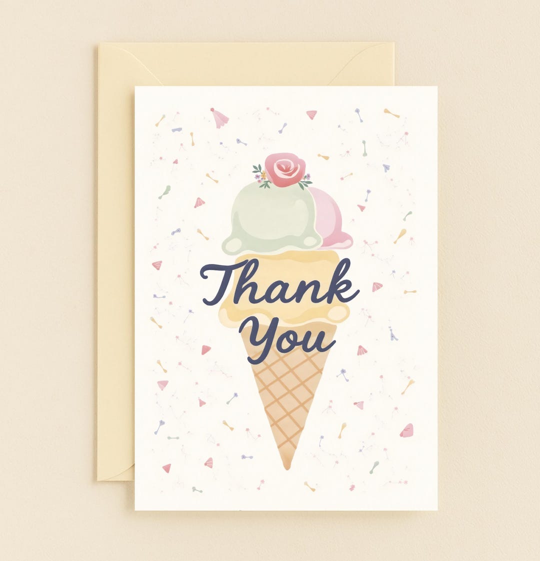 Ice Cream Thank You Card - Etsy