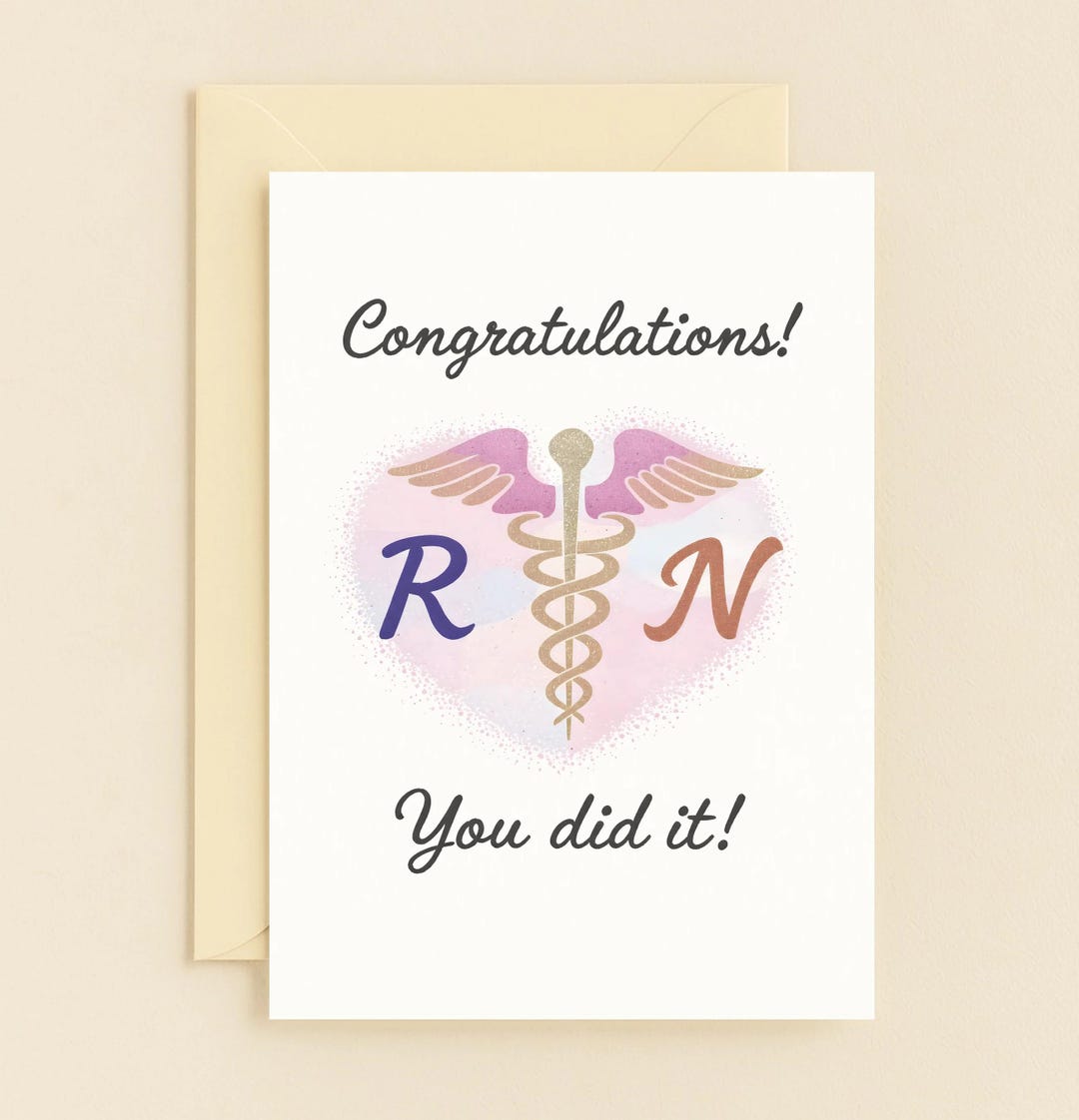 Congratulations Rn Card - Etsy