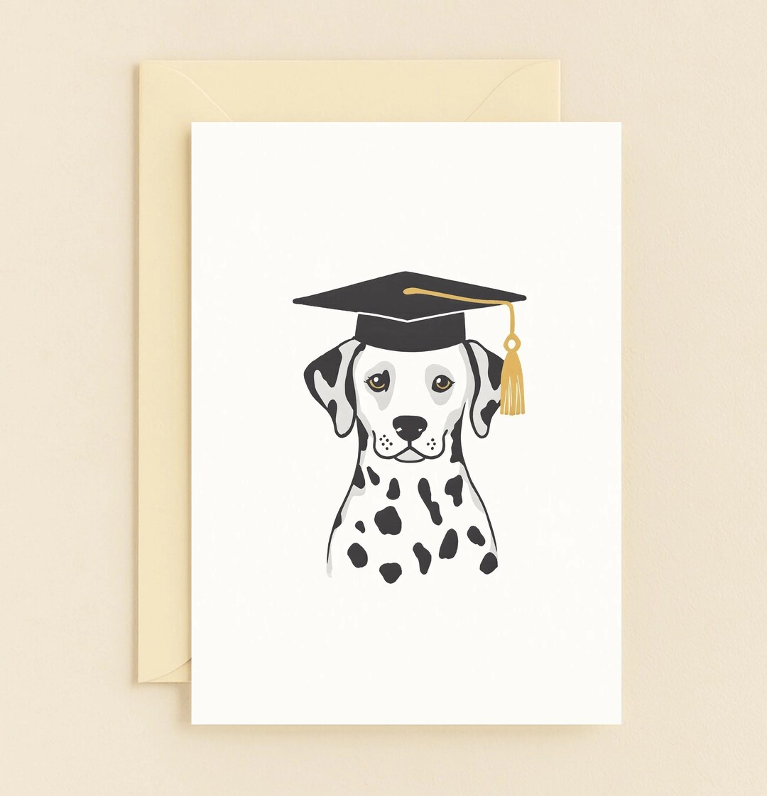 Dalmatian Graduation Dog Card - Etsy