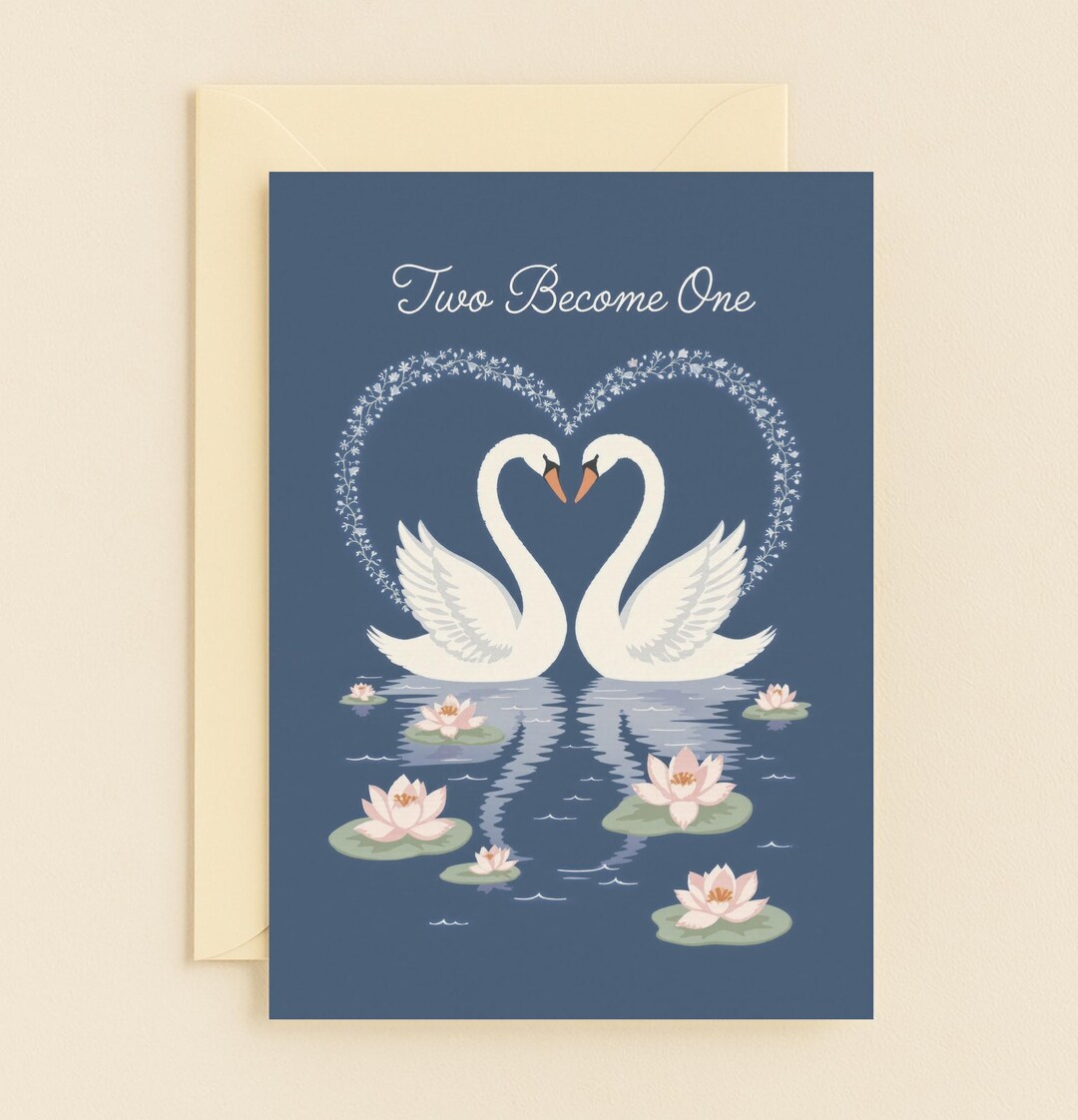 Swan Wedding Card - Etsy