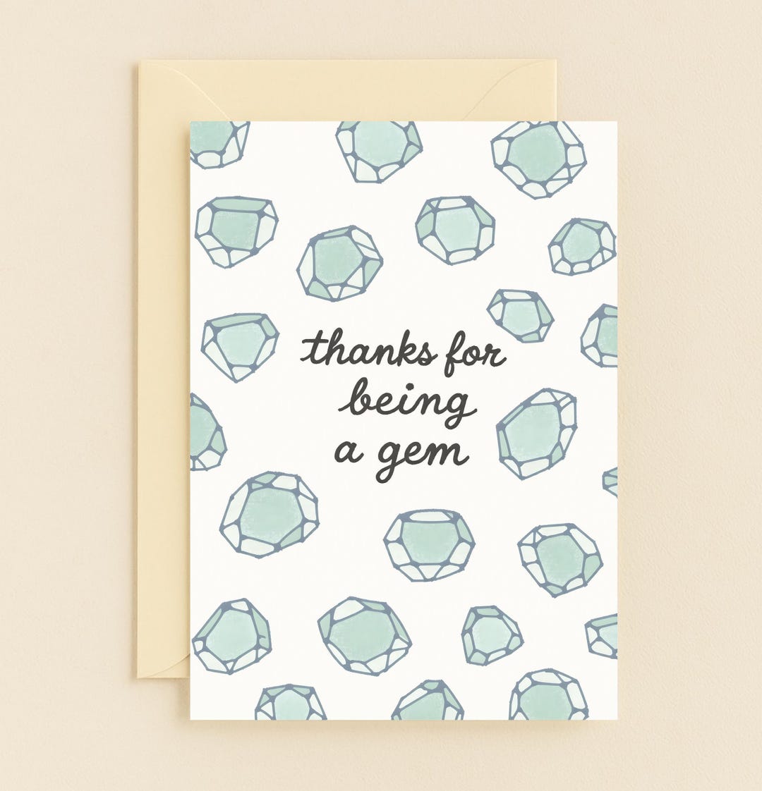 Thanks for Being A Gem Card - Etsy
