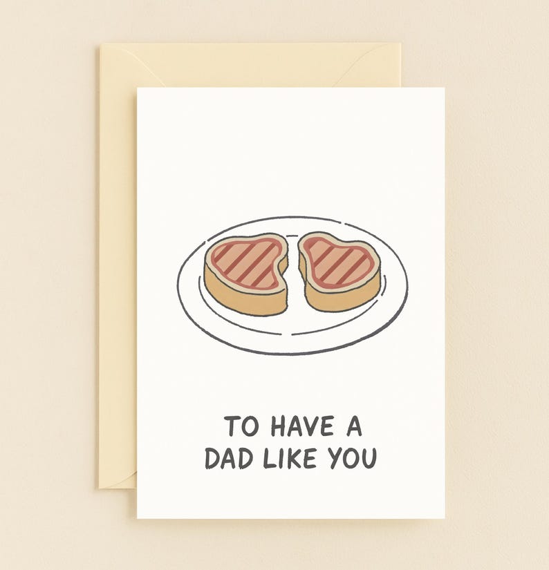 Heart Steak Dad Appreciation Card - Etsy