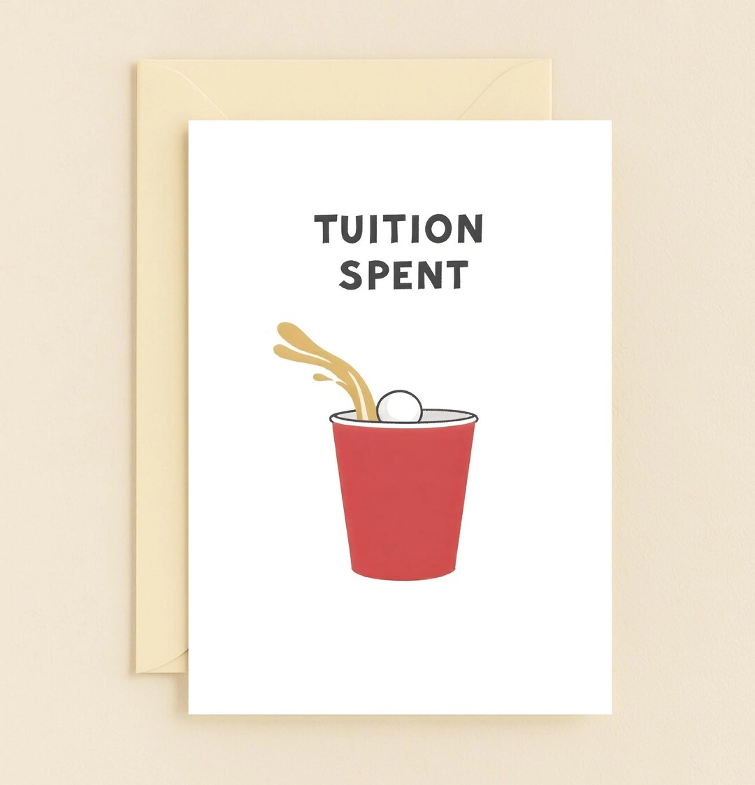 Funny Graduation Card Beer Pong Modern Design - Etsy