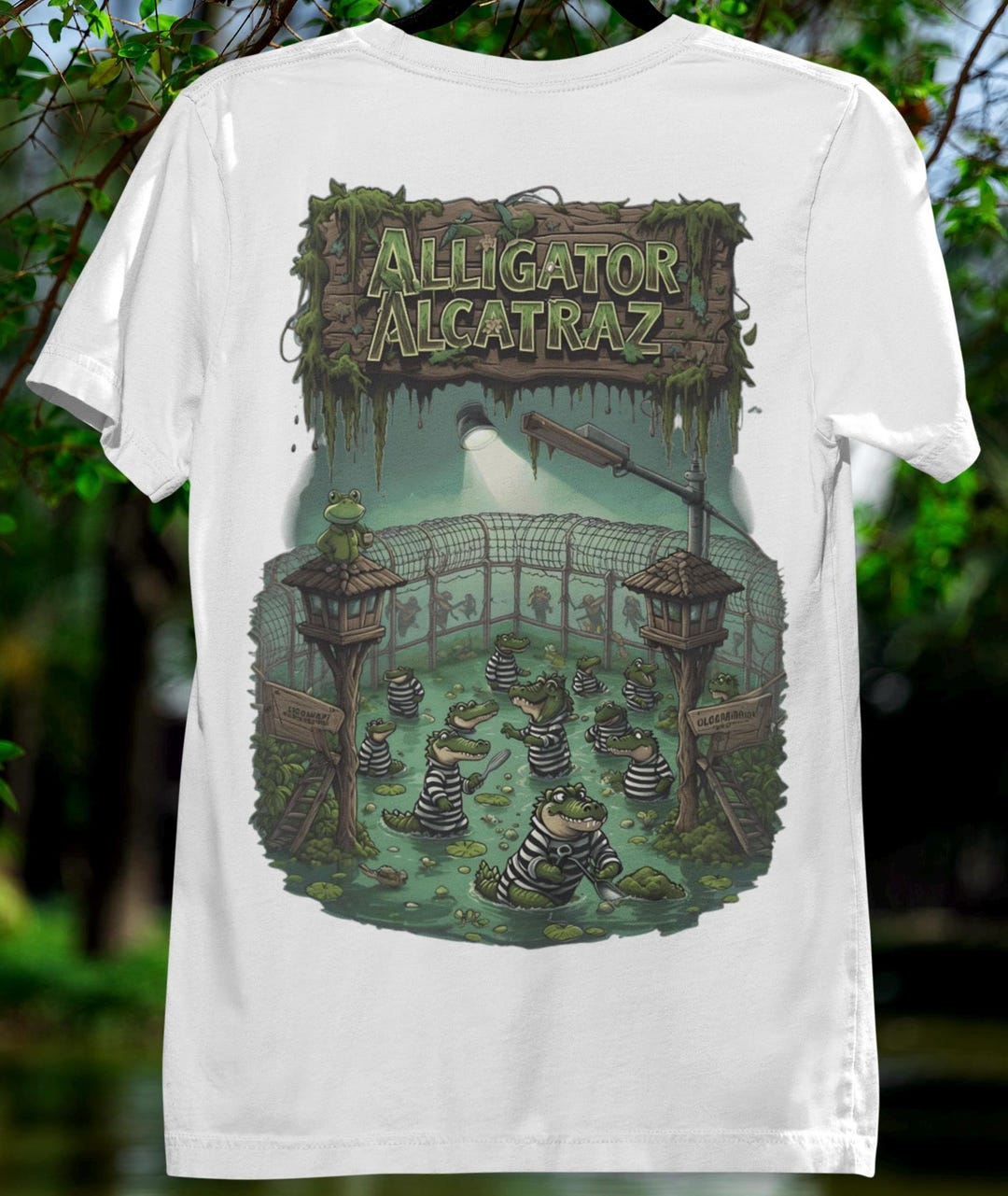 Funny Alligator Alcatraz Shirt Design: Reptile Lover PNG (digital ...