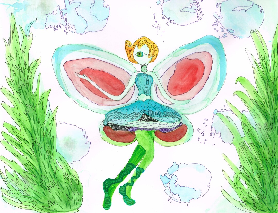 Water Elemental Cyclops Fairy Art Print - Etsy