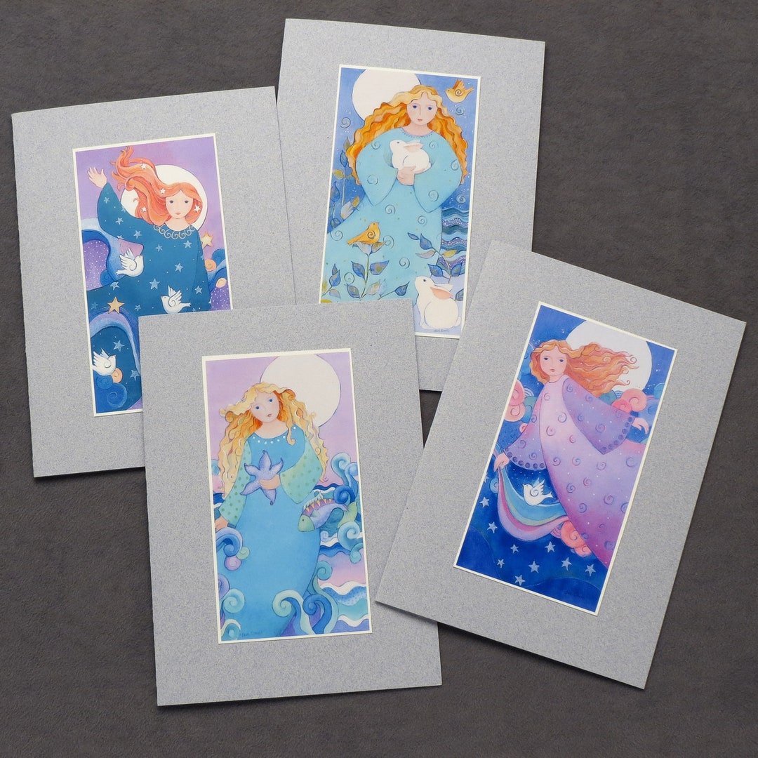 Blank Notecards, FULL MOON SERIES, Set of Four - Etsy