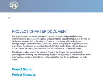 Professional Simple Project Charter Customizable Canva Template ...