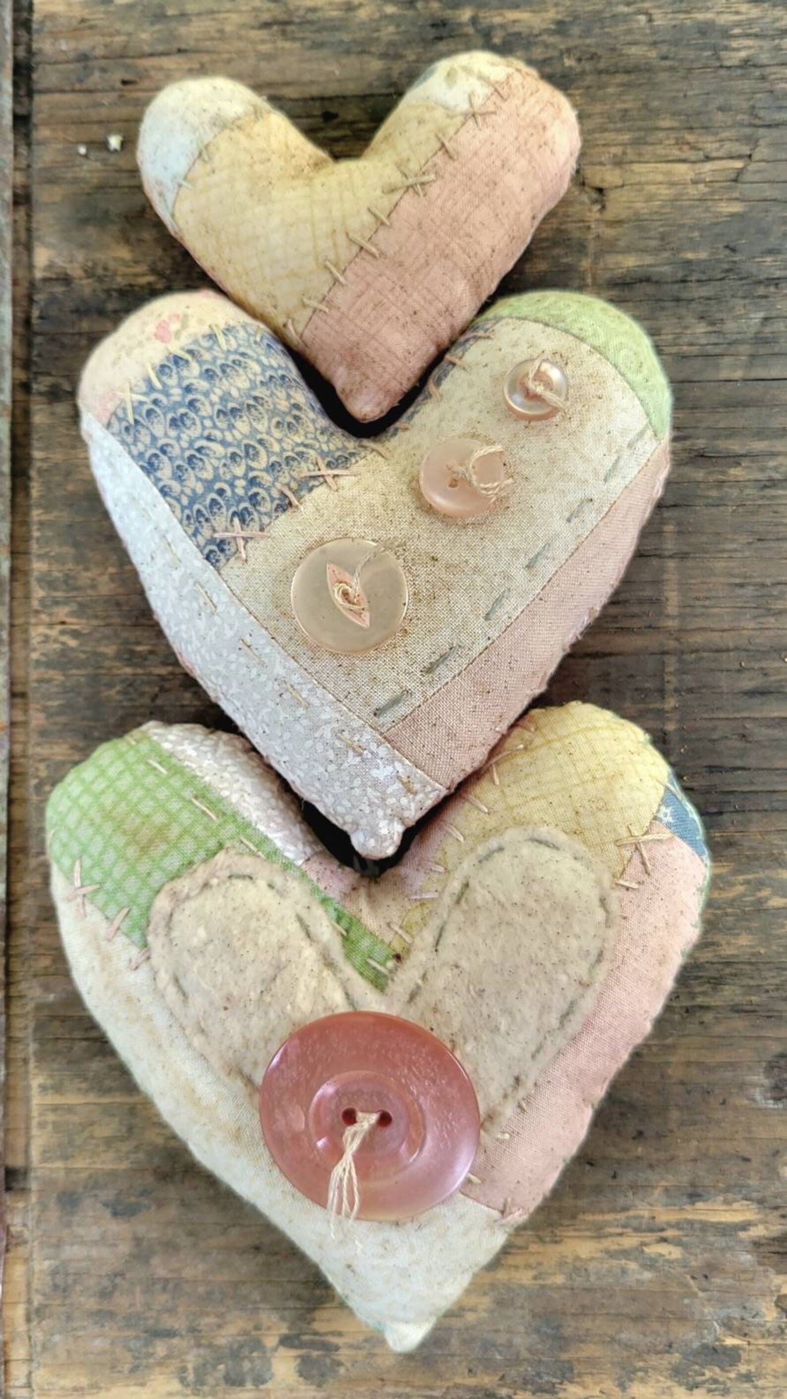 Prim Patchwork Heart Quilted Farmhouse Bowl Fillers - Etsy