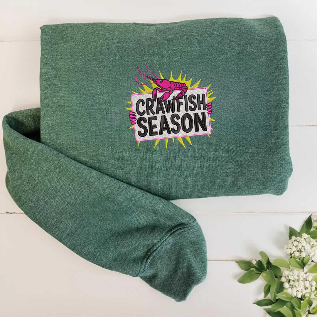 Crawfish Season Preppy Embroidery Design, Crawfish Embroidery, Crawfish ...